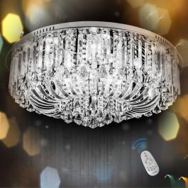 Crystal Chandelier: Elegance with Remote Control & Bluetooth